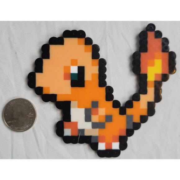 Handmade | Accents | Charmander Menu Icon Pokemon Perler Bead Pixel Art ...
